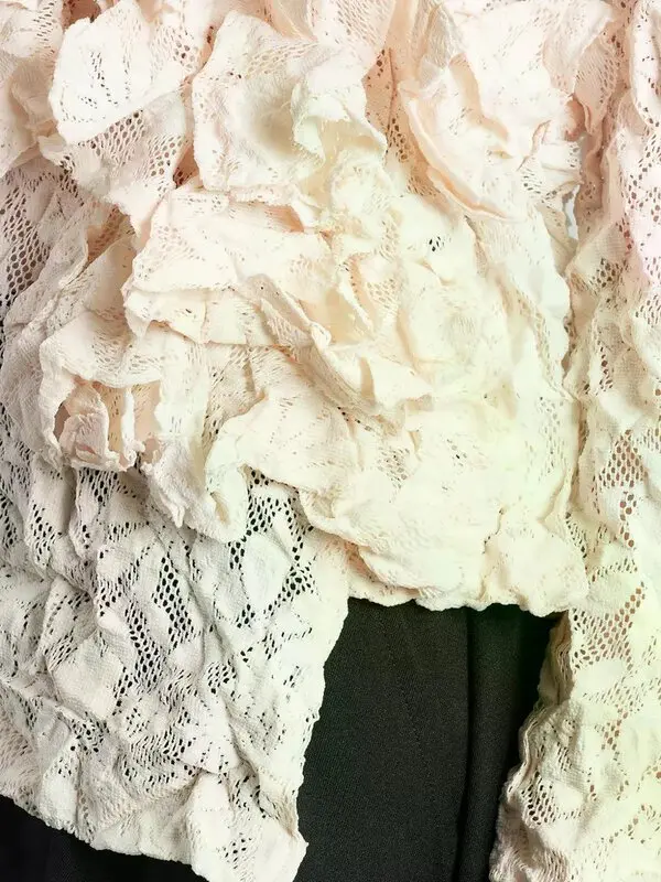 Comme Des Garçons Ruffled Floral-lace Sweater