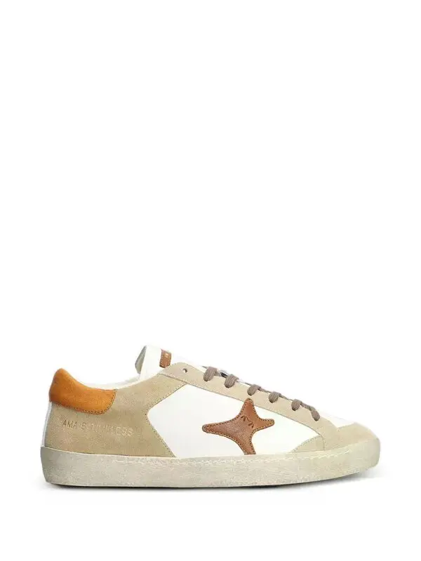 AMA-BRAND Suede Panelled Star Patch Sneakers