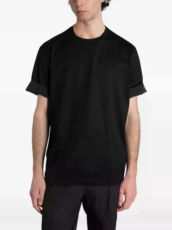 LOW BRAND Ribbed Crew-neck T-shirt