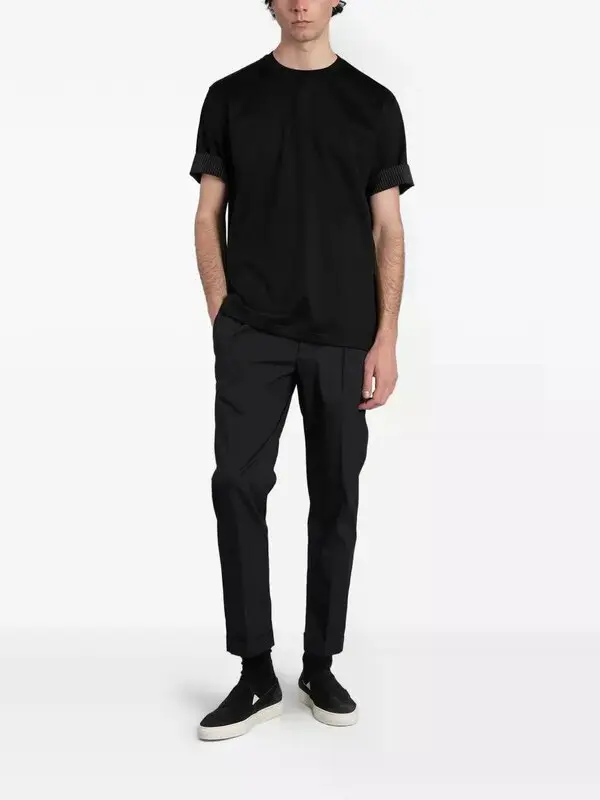 LOW BRAND Ribbed Crew-neck T-shirt