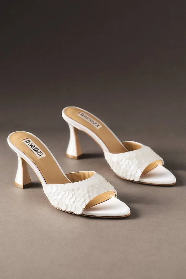 Badgley Mischka Sequin-embellished Heeled Sandals - White