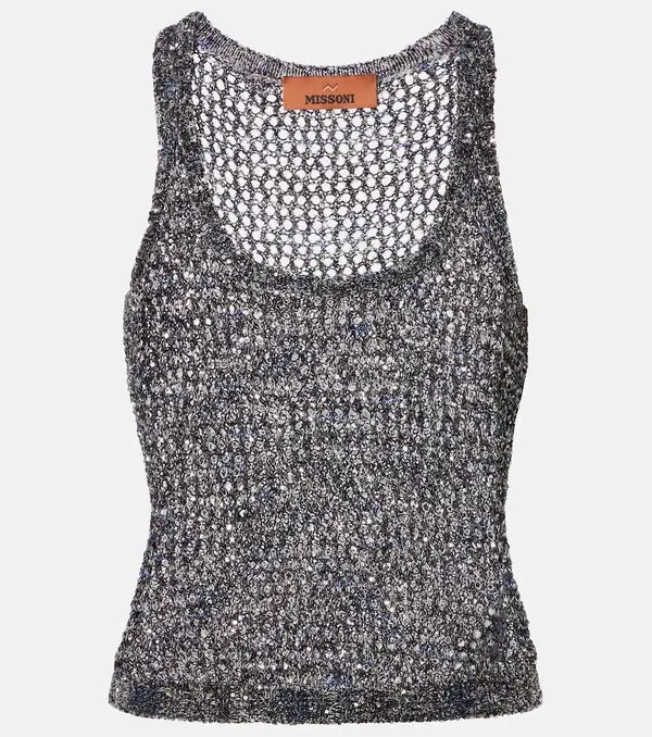 Missoni Sequined Knitted Tank Top