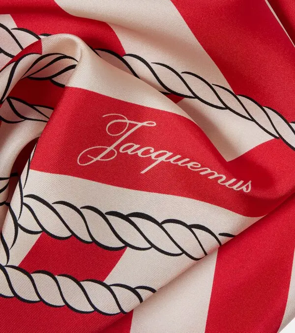 Jacquemus Bateau Corde Printed Silk Scarf - Red