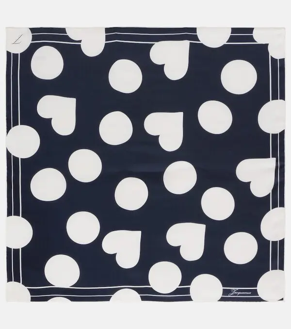Jacquemus Cour Printed Silk Scarf - Blue