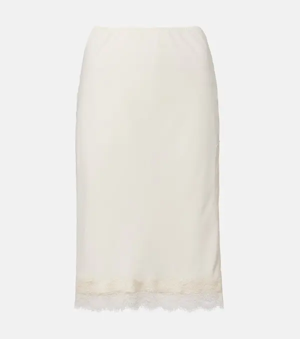 RÓHE Lace-trimmed Satin Slip Skirt