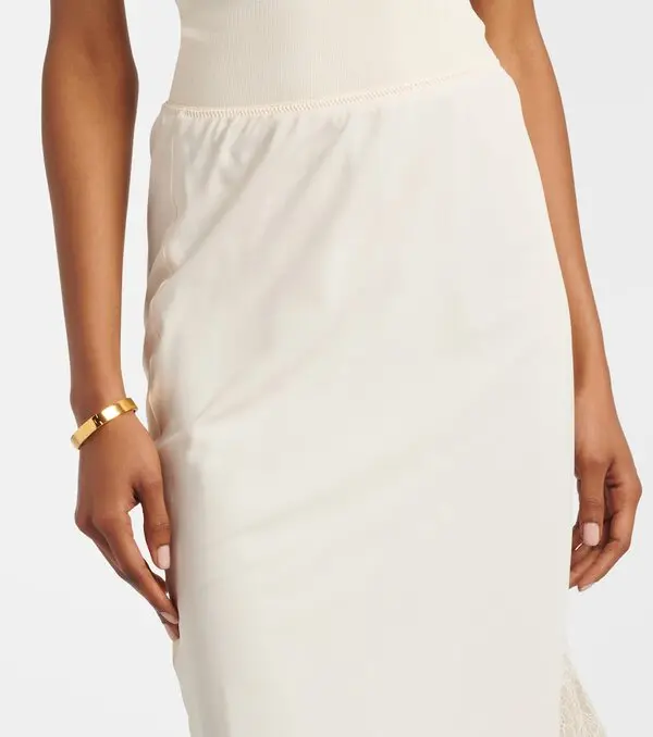 RÓHE Lace-trimmed Satin Slip Skirt