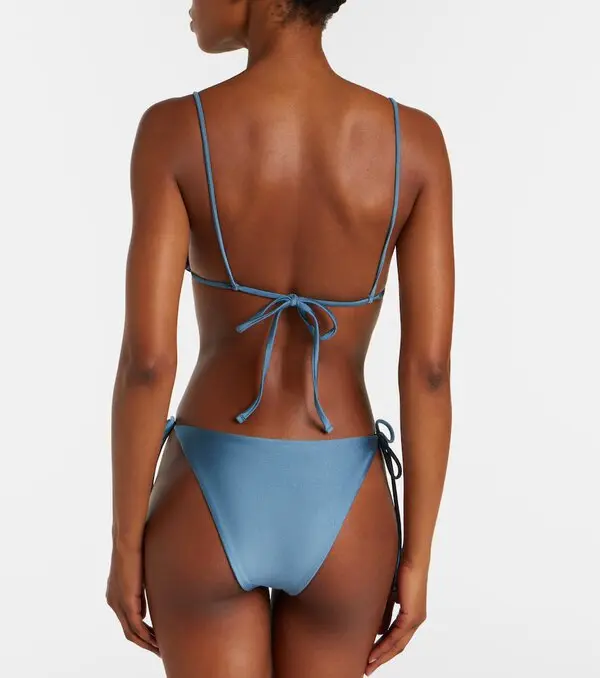 Jade Swim Via Beaded Bikini Top - Blue
