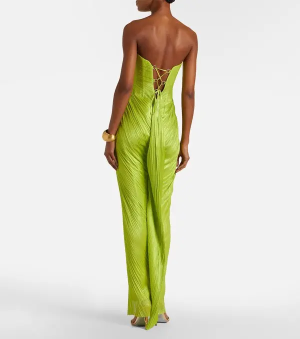 MARIA LUCIA HOHAN Stephanie Tulle Bustier Gown - Green