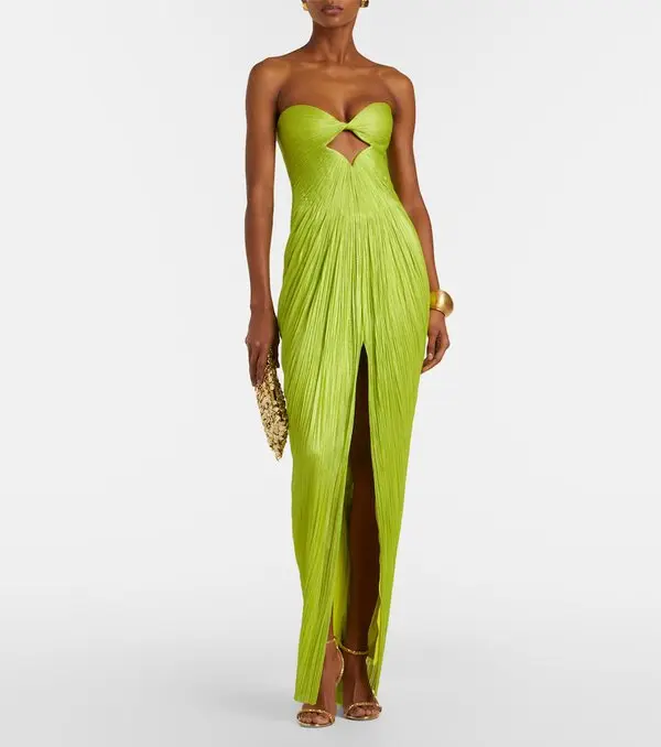 MARIA LUCIA HOHAN Stephanie Tulle Bustier Gown - Green