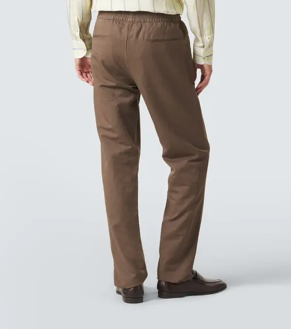 Sunspel Cotton And Linen Straight Pants
