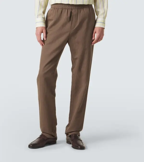 Sunspel Cotton And Linen Straight Pants