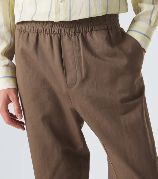 Sunspel Cotton And Linen Straight Pants