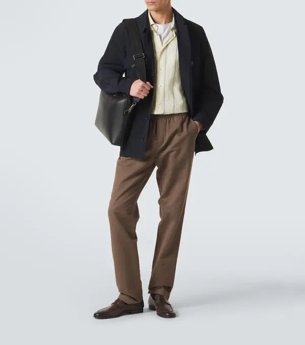 Sunspel Cotton And Linen Straight Pants