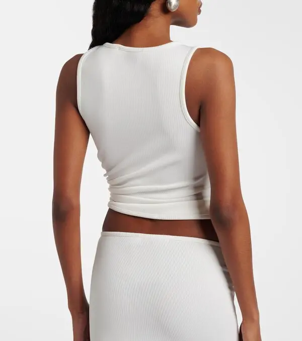 Christopher Esber Droplet Crystal Embellished Ruched Tank Top