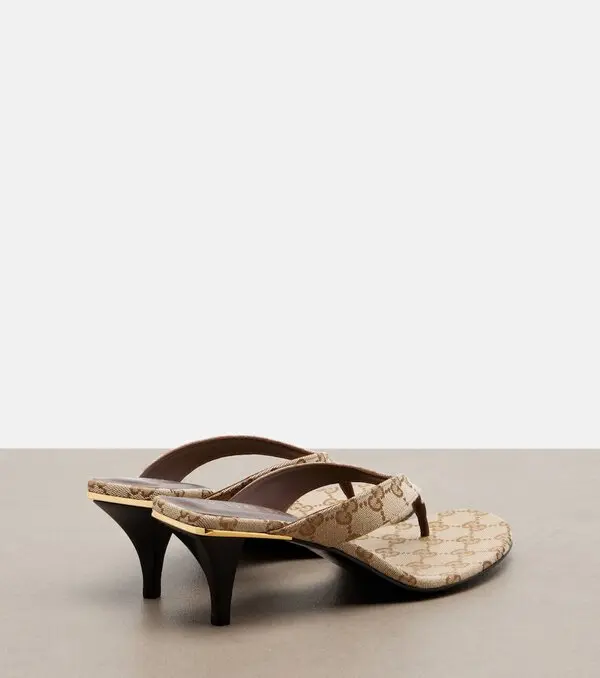 Gucci Vittoria Gg Canvas Thong Sandals