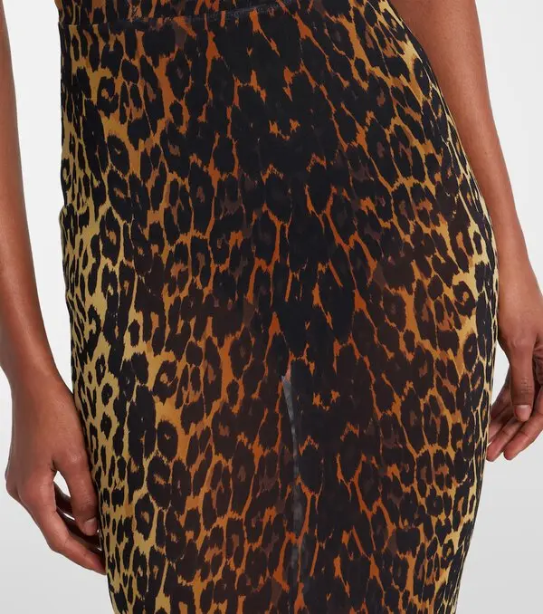 Alex Perry Leopard-print Mesh Gown