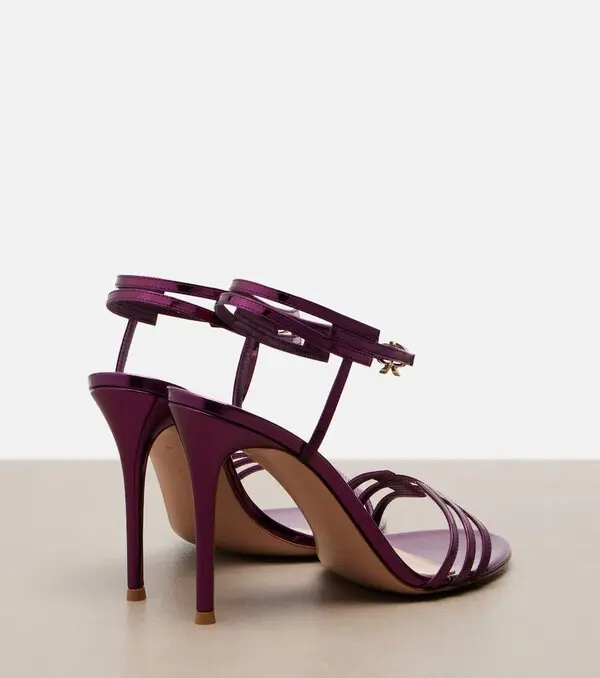 GIANVITO ROSSI Metallic Leather Sandals