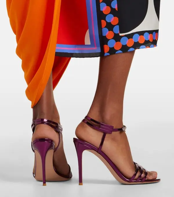 GIANVITO ROSSI Metallic Leather Sandals