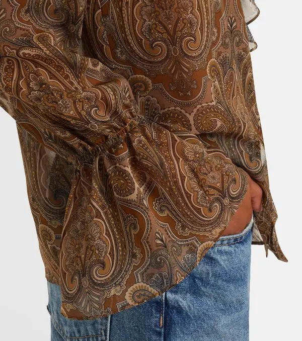 NILI LOTAN Cecily Paisley Silk Blouse