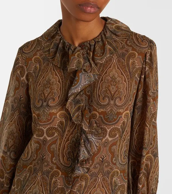 NILI LOTAN Cecily Paisley Silk Blouse