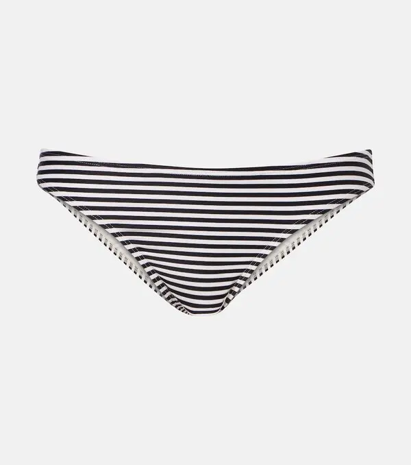 NILI LOTAN Striped Bikini Bottom - Black