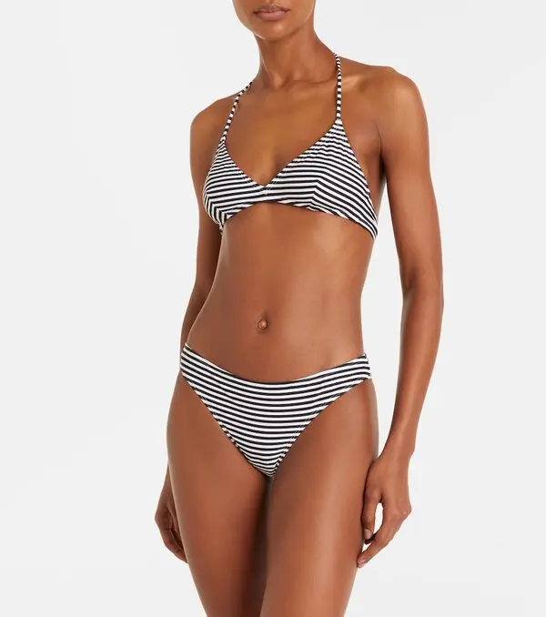 NILI LOTAN Striped Bikini Bottoms