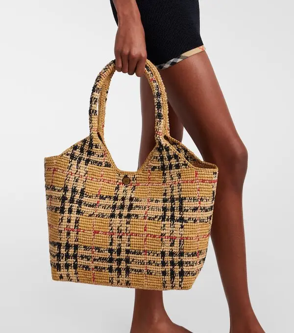 Burberry Large Raffia Tote Bag