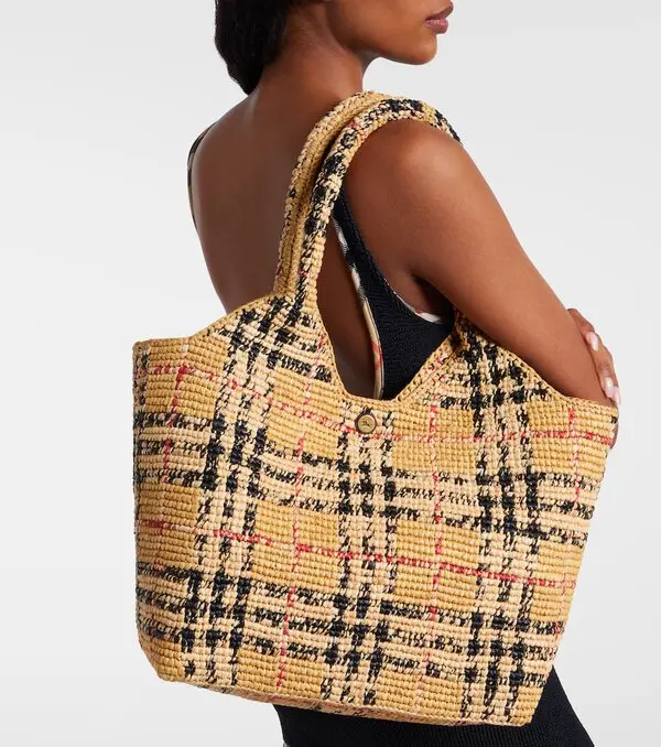 Burberry Large Raffia Tote Bag
