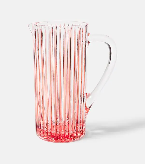 LES-OTTOMANS Striped Crystal Jug - Orange