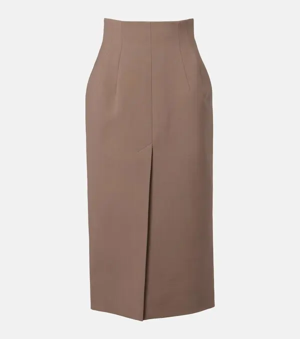 MUGLER High-rise Pencil Skirt - Beige