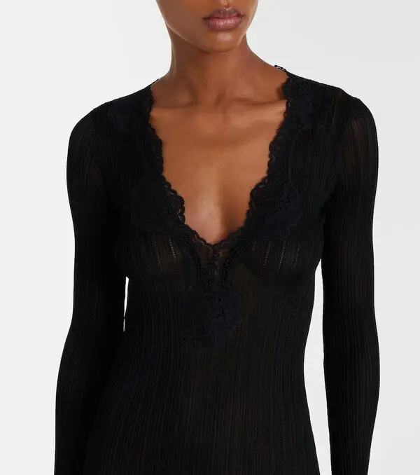 Valentino Garavani Ribbed-knit Midi Dress