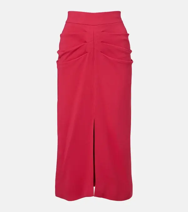 Valentino Garavani Gathered Crepe Pencil Skirt - Pink