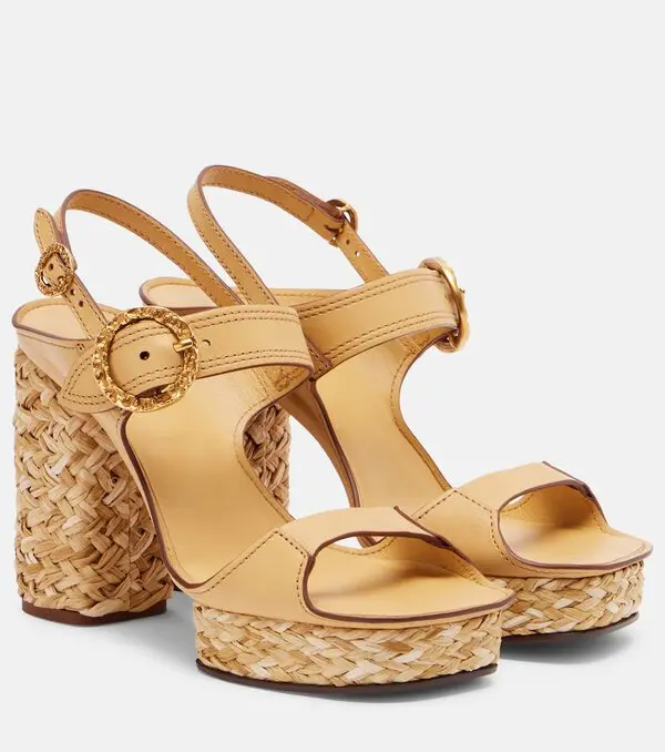 Zimmermann Solena Leather Platform Sandals - Brown