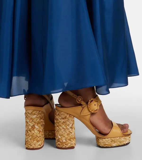 Zimmermann Solena Leather Platform Sandals