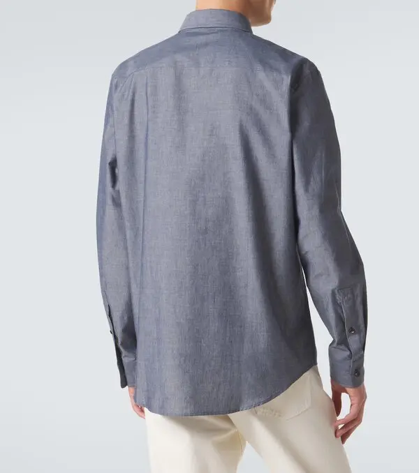 Burberry Ekd Cotton-blend Shirt - Blue