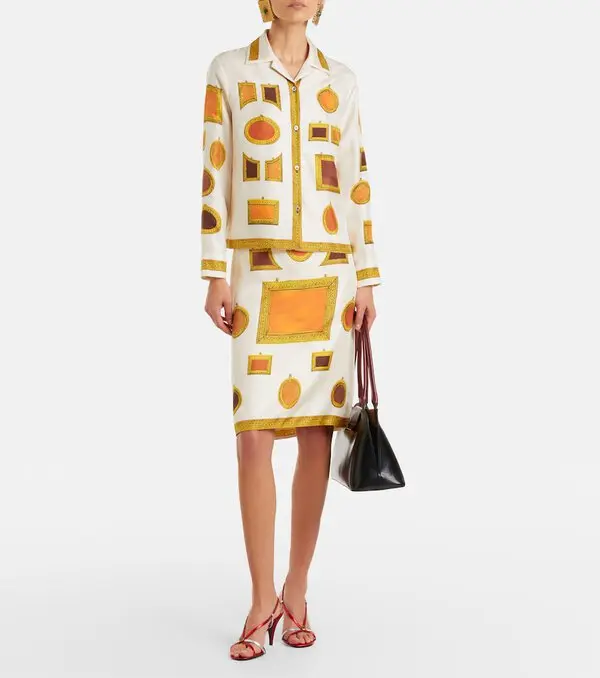 Versace Printed Silk Twill Shirt