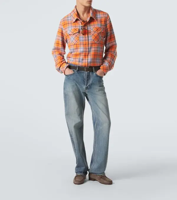 GOD'S TRUE CASHMERE Midnight Sun Cashmere Shirt With Carnelian - Orange