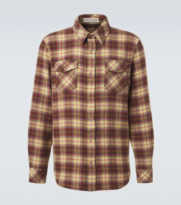 GOD'S TRUE CASHMERE Plaid Cashmere Shirt With Sunstone - Multicoloured