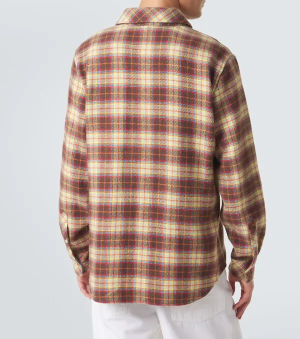 GOD'S TRUE CASHMERE Plaid Cashmere Shirt With Sunstone - Multicoloured