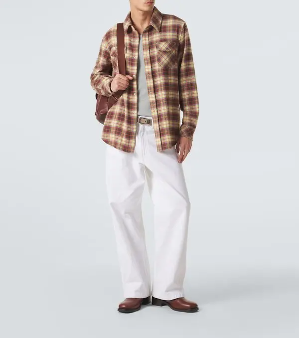 GOD'S TRUE CASHMERE Plaid Cashmere Shirt With Sunstone - Multicoloured