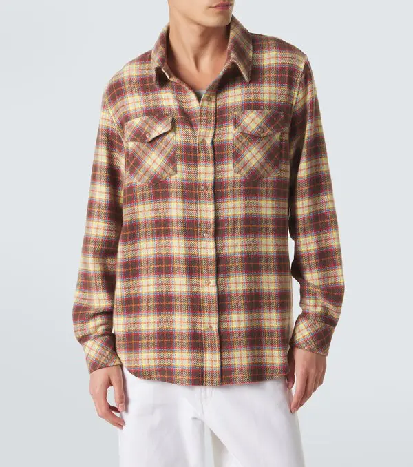 GOD'S TRUE CASHMERE Plaid Cashmere Shirt With Sunstone - Multicoloured