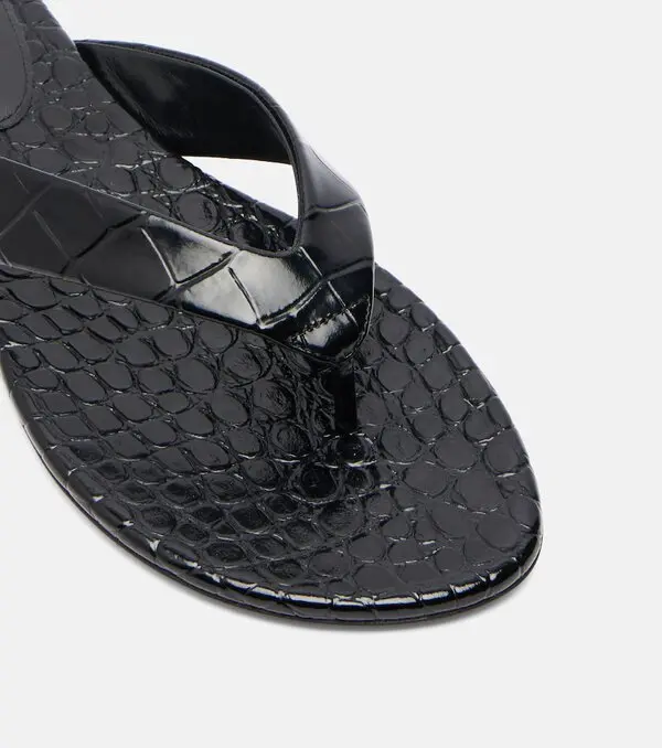Le Monde Beryl Croc-effect Thong Sandals
