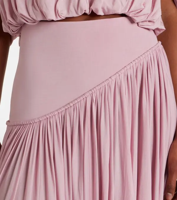 Zimmermann Alchemy Asymmetric Jersey Maxi Skirt - Pink
