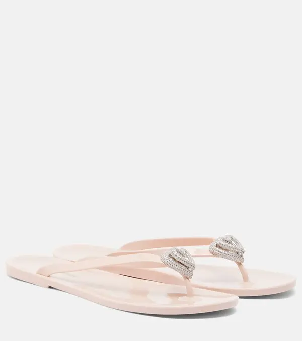 Mach & Mach Riviera Embellished Thong Sandals - Pink