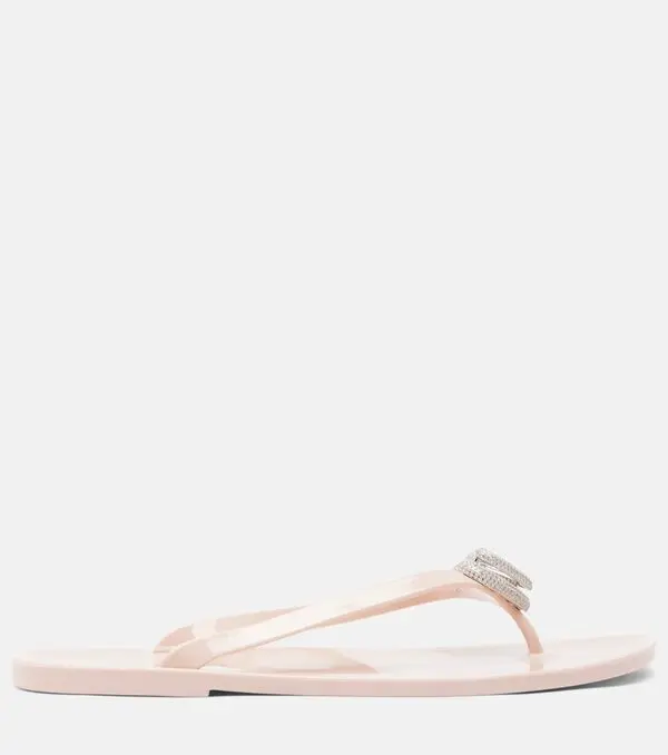 Mach & Mach Riviera Embellished Thong Sandals - Pink