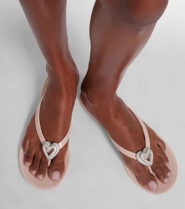 Mach & Mach Riviera Embellished Thong Sandals - Pink