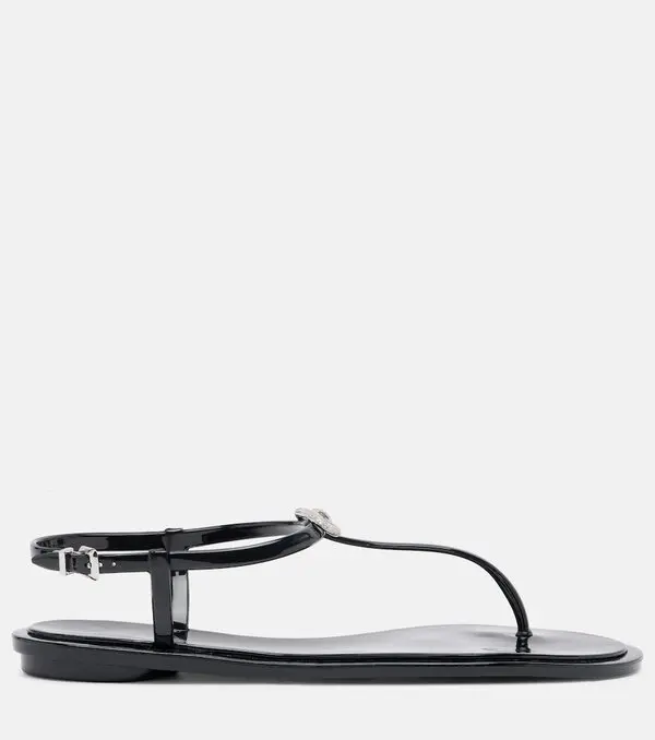 Mach & Mach Riviera Embellished Thong Sandals - Black