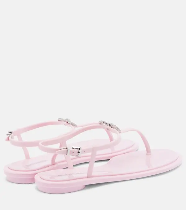 Mach & Mach Riviera Embellished Thong Sandals - Pink