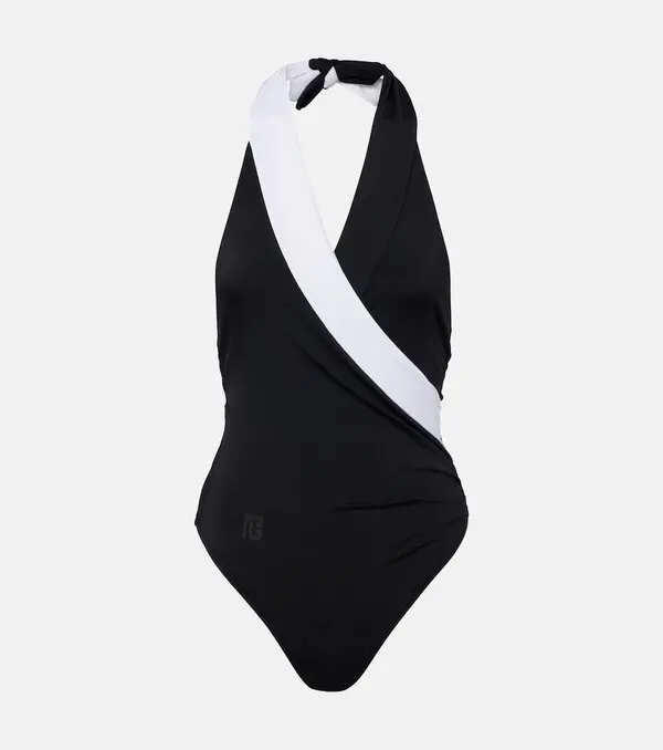 Balmain Halterneck Swimsuit - Black