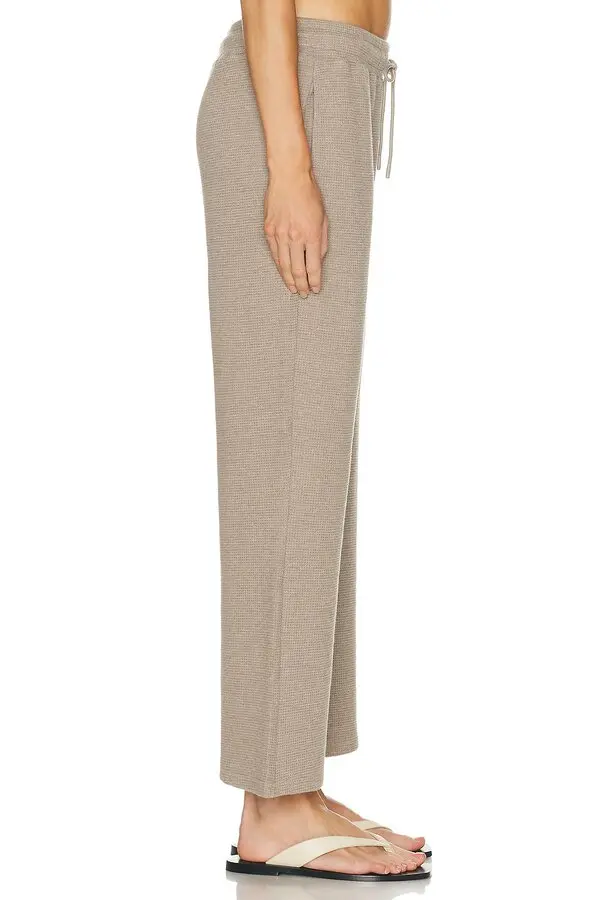 NEGATIVE UNDERWEAR Waffle Knit Cropped Track Pant - Mink